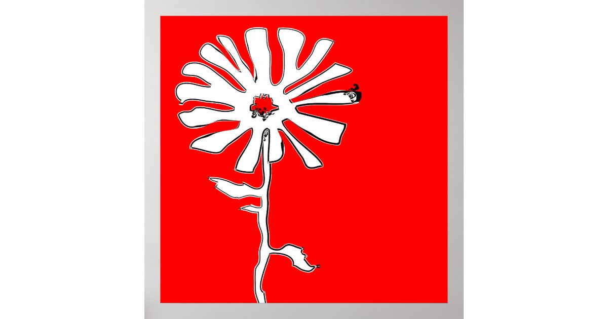 squiggle flower poster | Zazzle