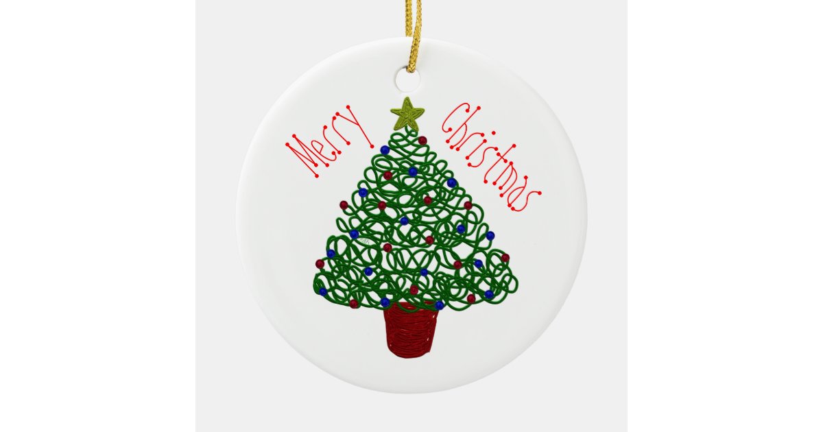Squiggly Christmas Tree Ornament | Zazzle