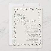 Squiggly Wavy Green RSVP QR Code Wedding Invitation | Zazzle