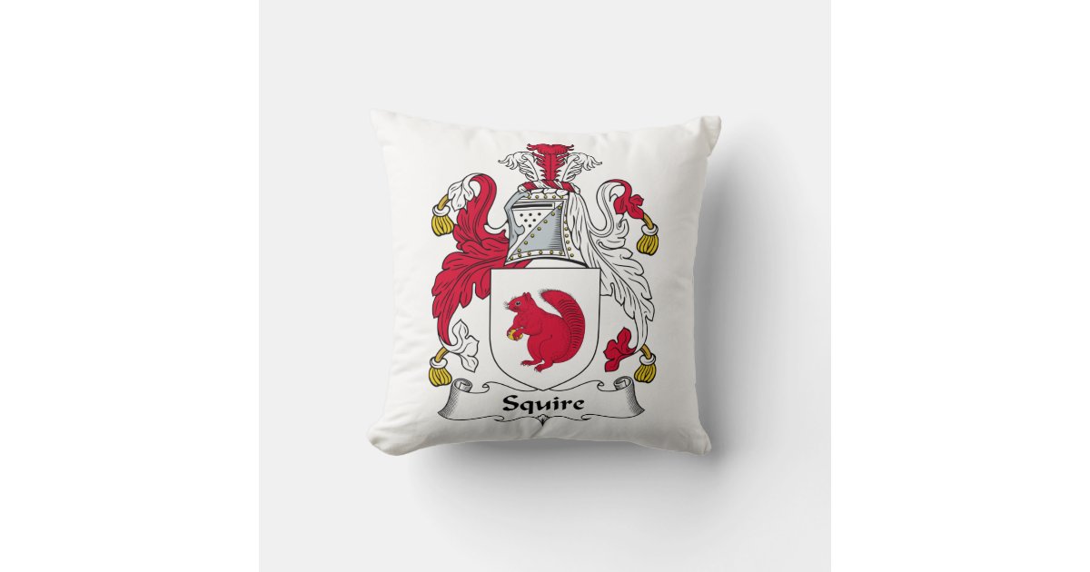 Squire Family Crest Throw Pillow | Zazzle