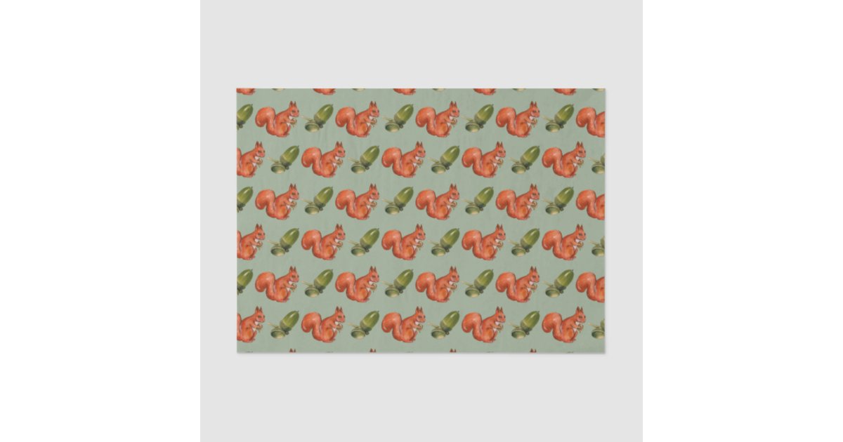 Squirrel and Acorn Tissue Paper | Zazzle