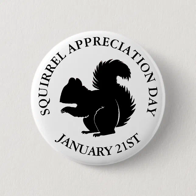 Squirrel Appreciation Day January 21st Button | Zazzle