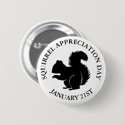 Squirrel Appreciation Day January 21st Button | Zazzle