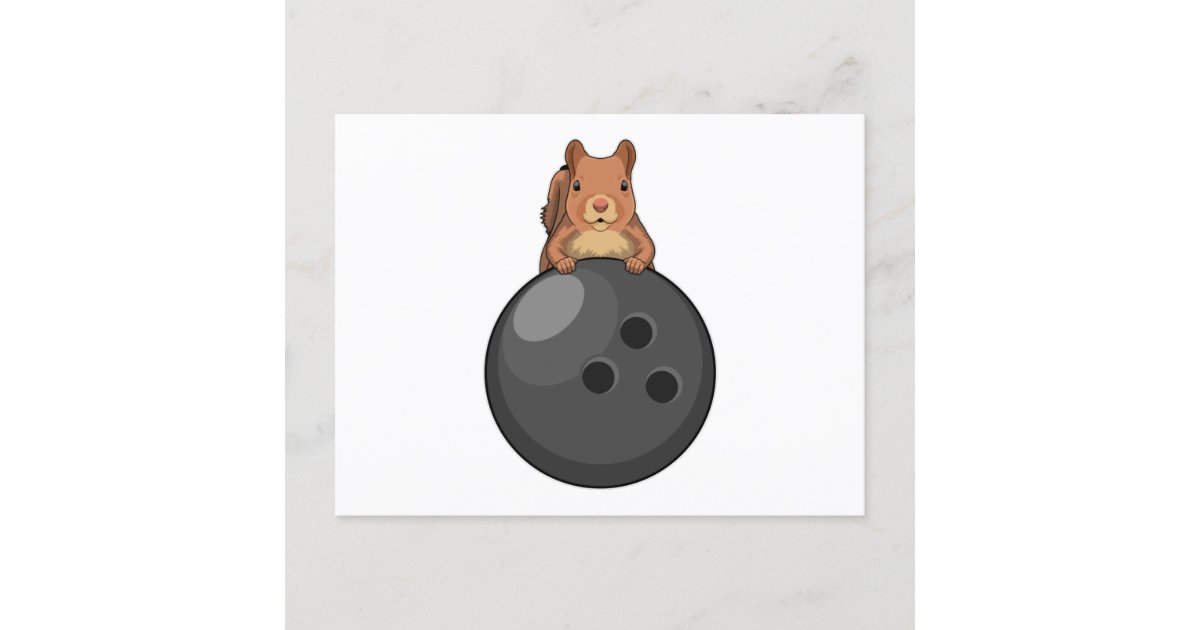 Squirrel at Bowling with Bowling ball Postcard | Zazzle