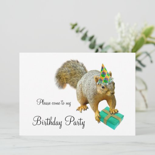 Squirrel Birthday Party Invitation | Zazzle