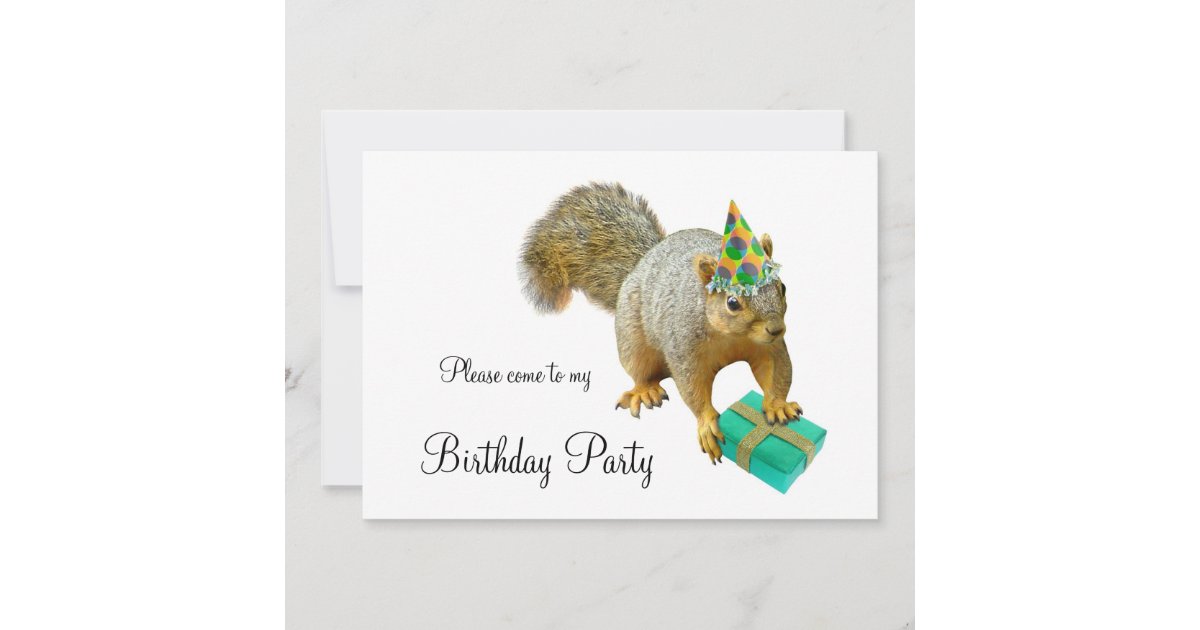 Squirrel Birthday Party Invitation | Zazzle