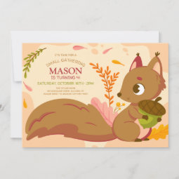 Squirrel Birthday Party Invitation | Zazzle