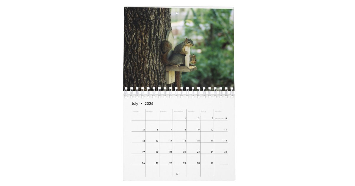 Squirrel Calendar | Zazzle