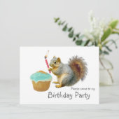 Squirrel Candle Birthday Party Invitation | Zazzle