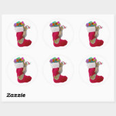 Squirrel Christmas Stocking Sticker | Zazzle