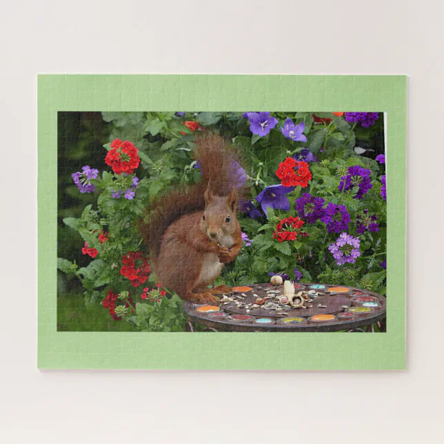 Squirrel Dining in Garden Jigsaw Puzzle | Zazzle