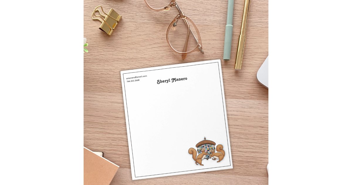 Squirrel Disco Personalized Notepad | Zazzle