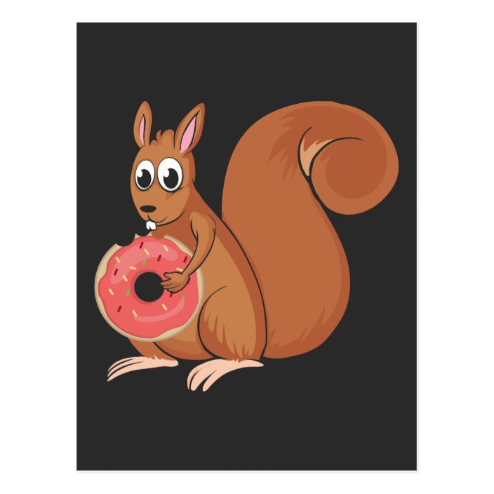Squirrel Donut Funny Doughnut Rodent Animal Postcard | Zazzle.com