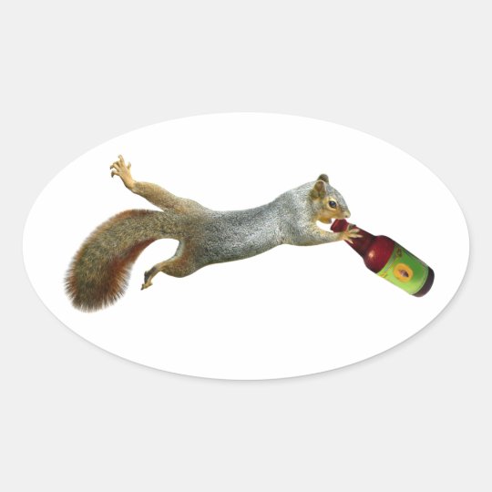 Squirrel Drinking Beer Sticker | Zazzle.com
