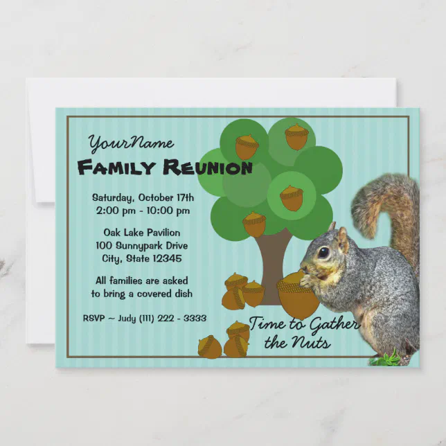 Squirrel Family Reunion Invitation | Zazzle