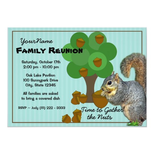 Squirrel Family Reunion Invitation | Zazzle.com