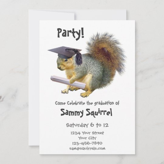Squirrel Graduation Party Invitation | Zazzle.com