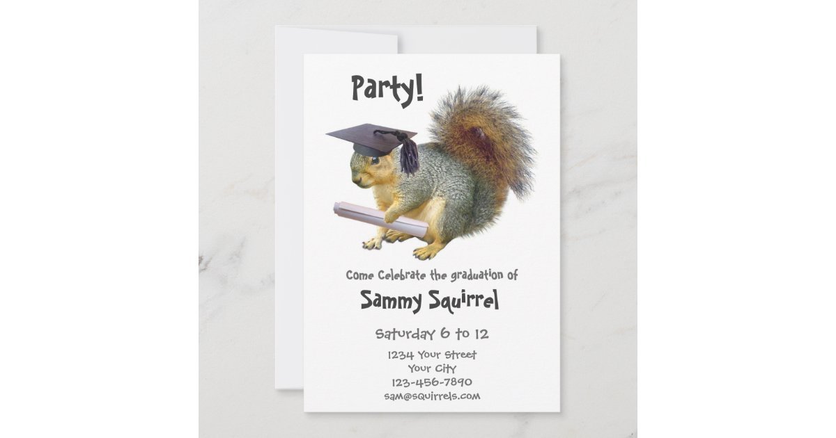 Squirrel Graduation Party Invitation | Zazzle