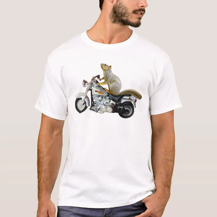 Squirrel on Motorcycle T-Shirt | Zazzle