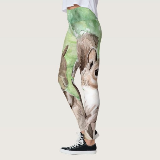 Squirrel on Your Pants Art Workout Leggings | Zazzle