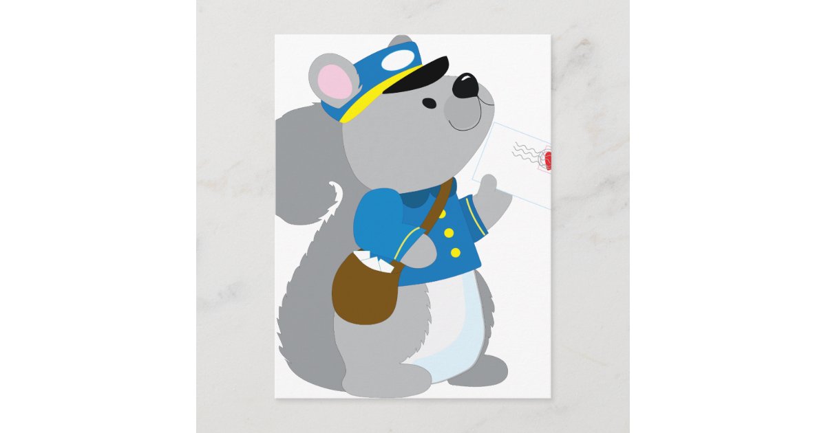 Squirrel Postman Postcard | Zazzle