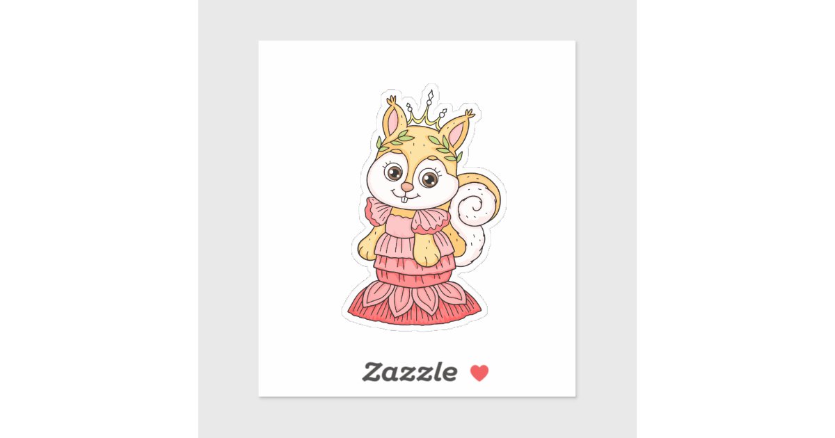 Squirrel Princess Sticker | Zazzle