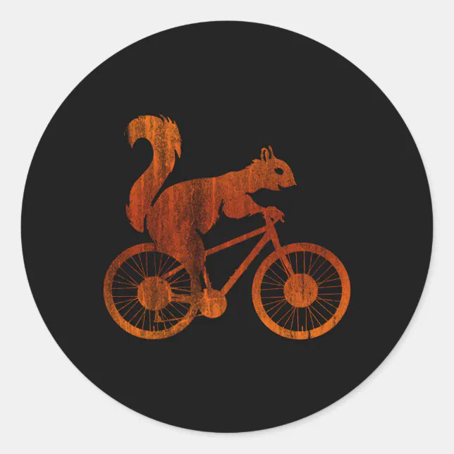 Squirrel Riding A Bicycle Bike Squirrel Classic Round Sticker | Zazzle