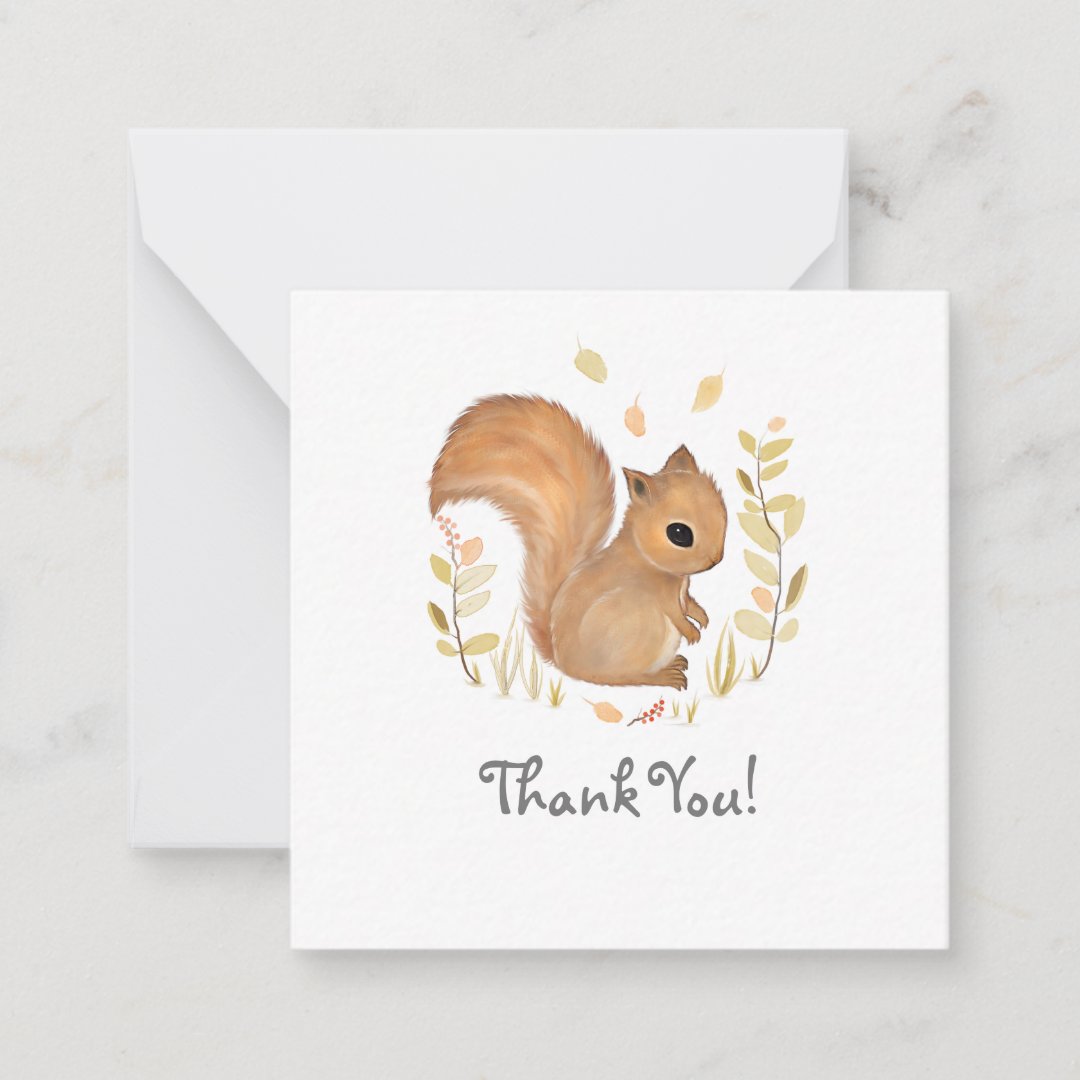 Squirrel Thank You Note cards | Zazzle