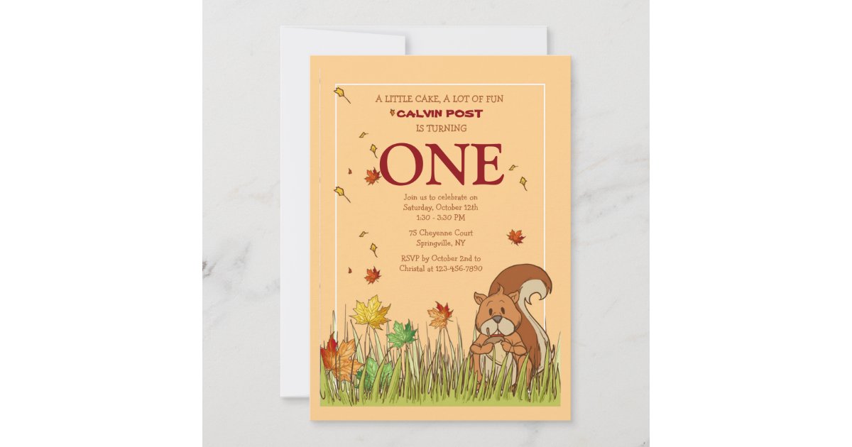 Squirrel with Acorn Invitation | Zazzle