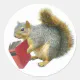 Squirrel with Book Classic Round Sticker | Zazzle