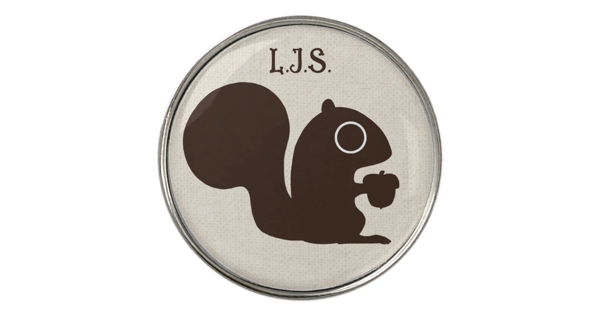 Squirrel with Custom Name Cute Woodland Critter Golf Ball Marker | Zazzle