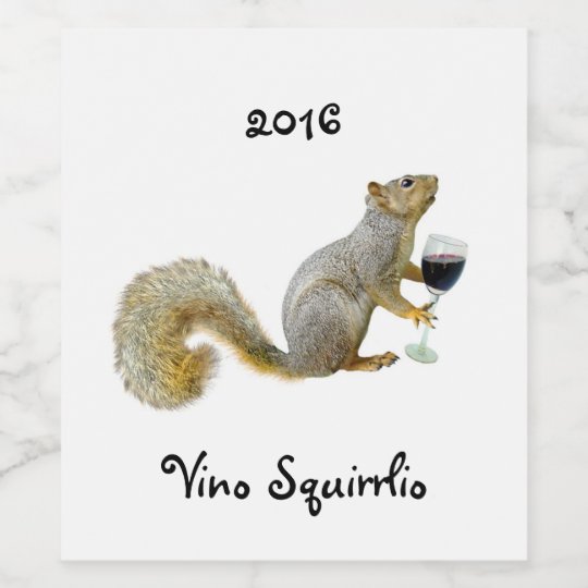 Squirrel with Wine Wine Labels | Zazzle.com