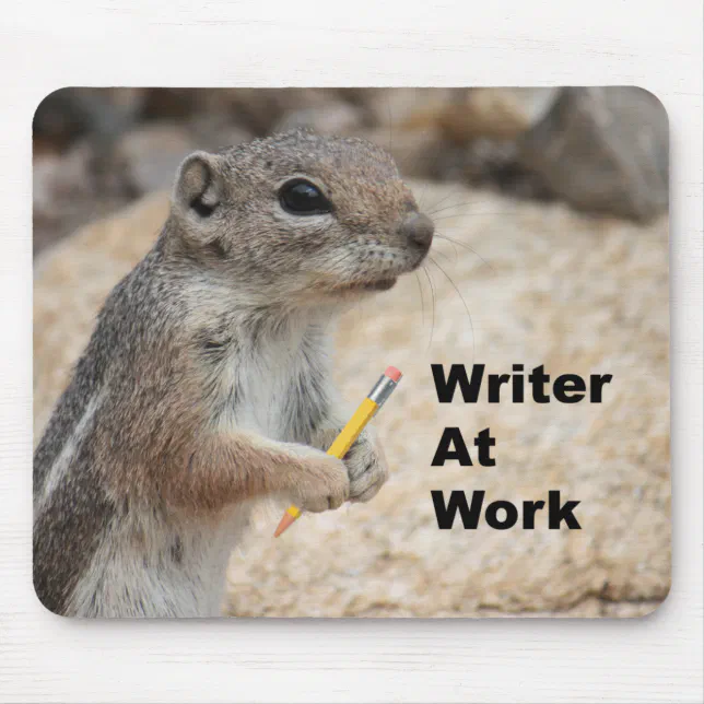 Squirrel Writer Mousepad | Zazzle