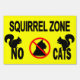 Squirrel Zone No Cats Sign | Zazzle