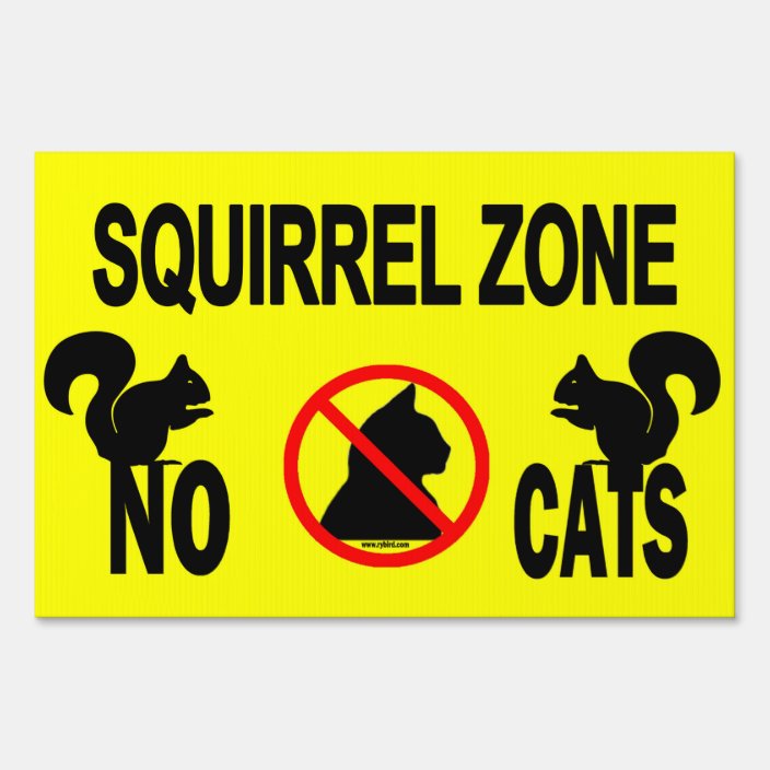 Squirrel Zone No Cats Sign | Zazzle.com