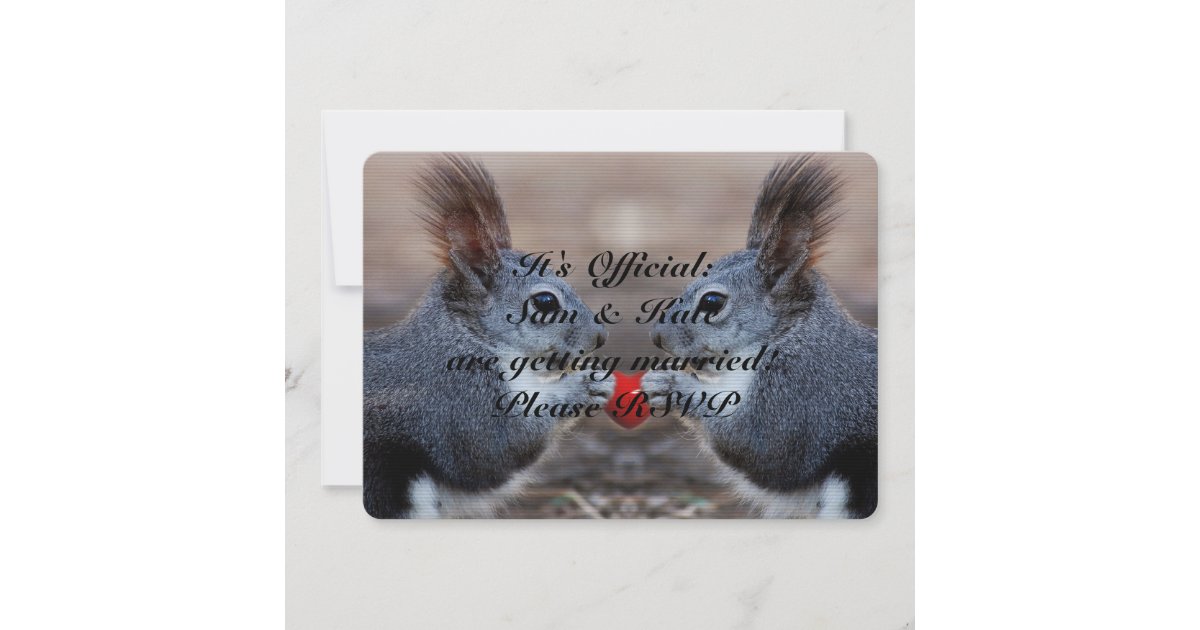 Squirrels In Love Cute Wedding Invitation | Zazzle