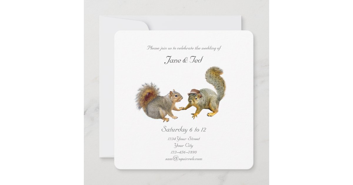 Squirrels Wedding Invitation | Zazzle