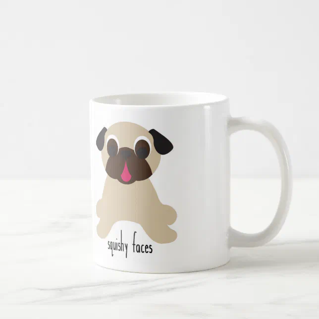 Squishy Face Curly Tails Fawn Pug Mug | Zazzle