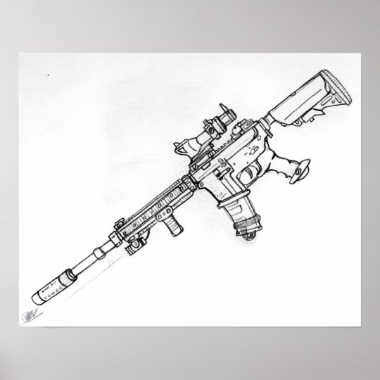 M4 Rifle Drawing At Getdrawings Free Download