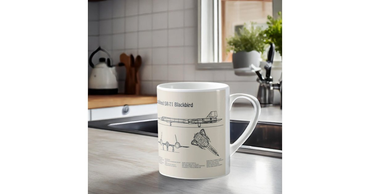 SR-71 Blackbird - Airplane Blueprint Plans SD Coffee Mug | Zazzle