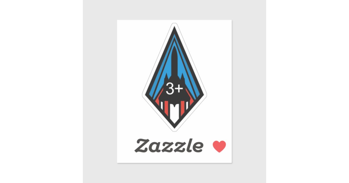 SR-71 Blackbird Mach 3 Commemorative Insignia Squa Sticker | Zazzle