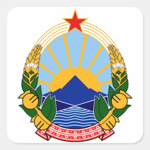 SR Makedonija grb Square Sticker | Zazzle