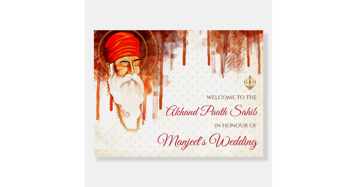 Sri Akhand Paath signs & Akhand Path sign Welcome | Zazzle
