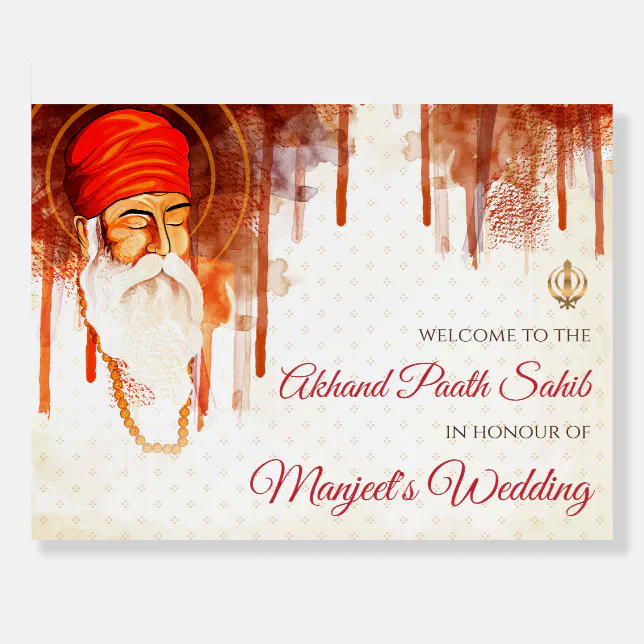 Sri Akhand Paath signs & Akhand Path sign Welcome | Zazzle