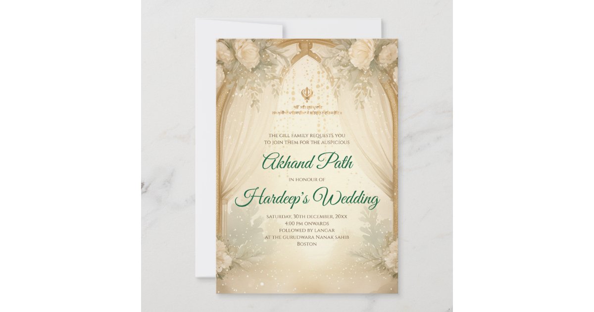 Sri Akhand Path invitation Digital Akhand Sahib | Zazzle