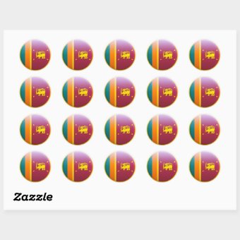 Sri Lanka Flag Classic Round Sticker | Zazzle