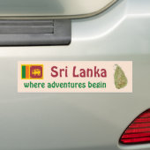 Sri Lanka Flag + Map Bumper Sticker | Zazzle
