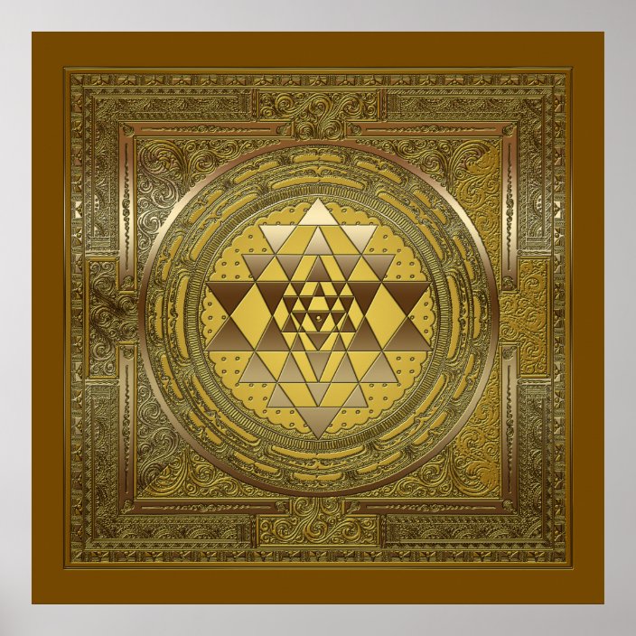 Sri Yantra Gold - Poster | Zazzle.com