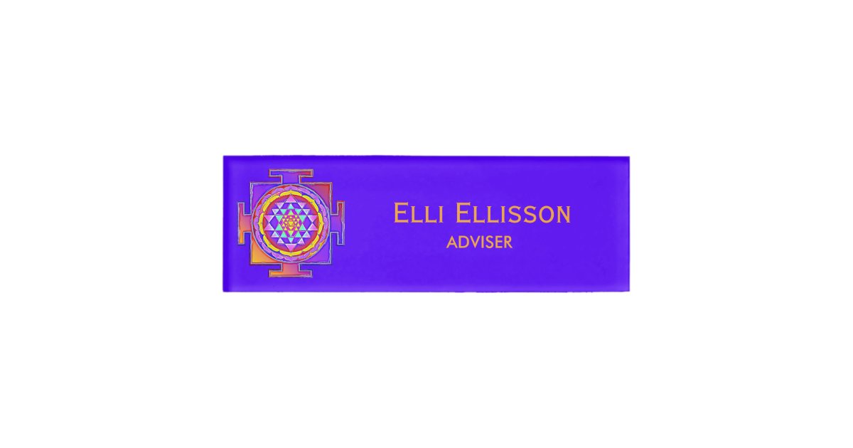 Sri Yantra - Hinduism Symbol Design 1 Name Tag | Zazzle