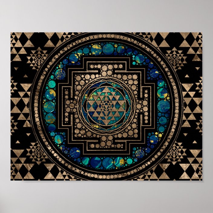 Sri Yantra / Sri Chakra Marble and Gold Poster | Zazzle.com